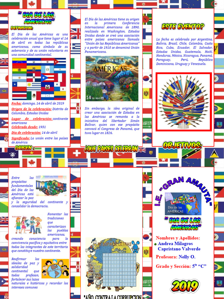 Día de Las Américas TRIPTICO | PDF | Américas | Panamá