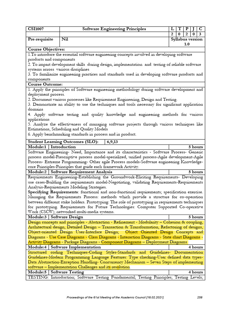Csi1007 Software Engineering Principles Eth 10 66 Csi1007 61 Acp Pdf Software Testing
