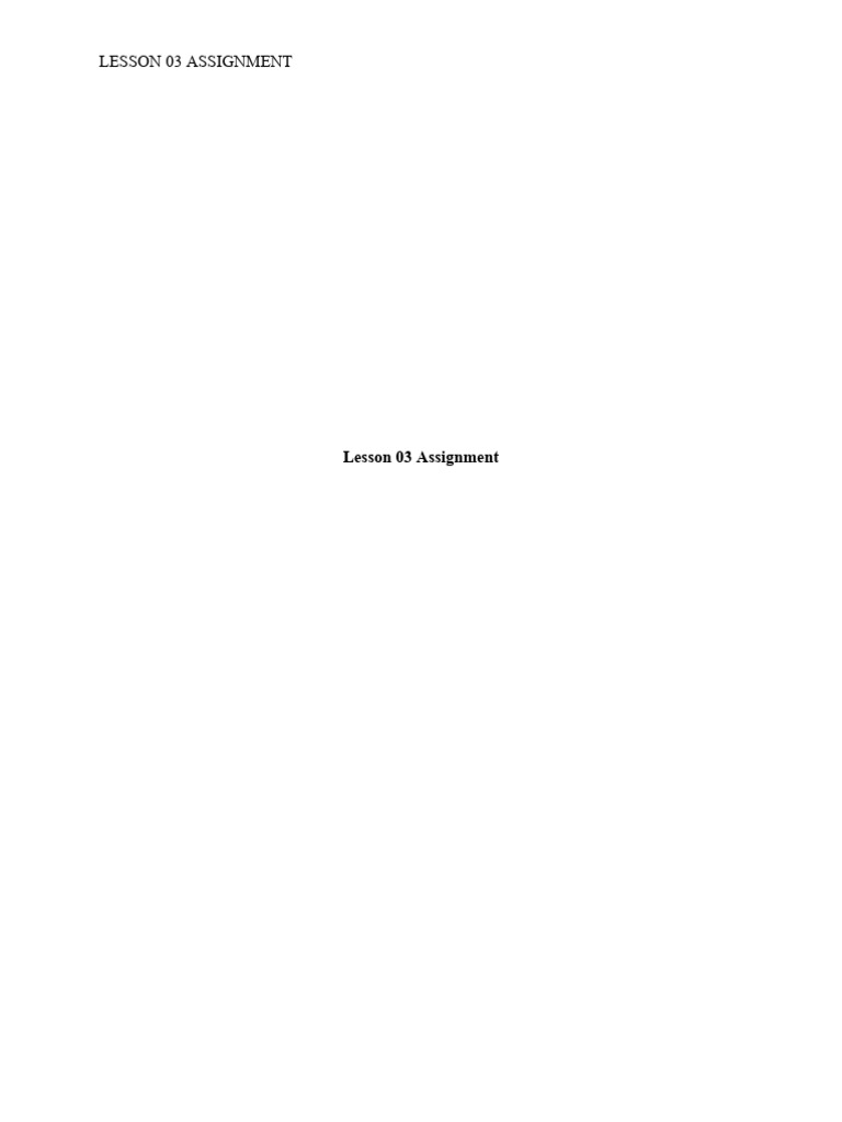 Lesson 03 Assignment | PDF Lesson 03 Assignment | PDF