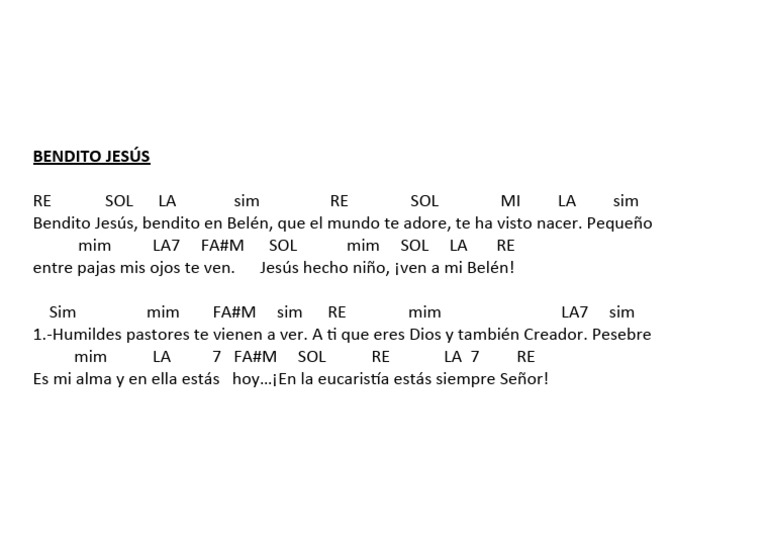 Bendito Jesús Acordes | PDF