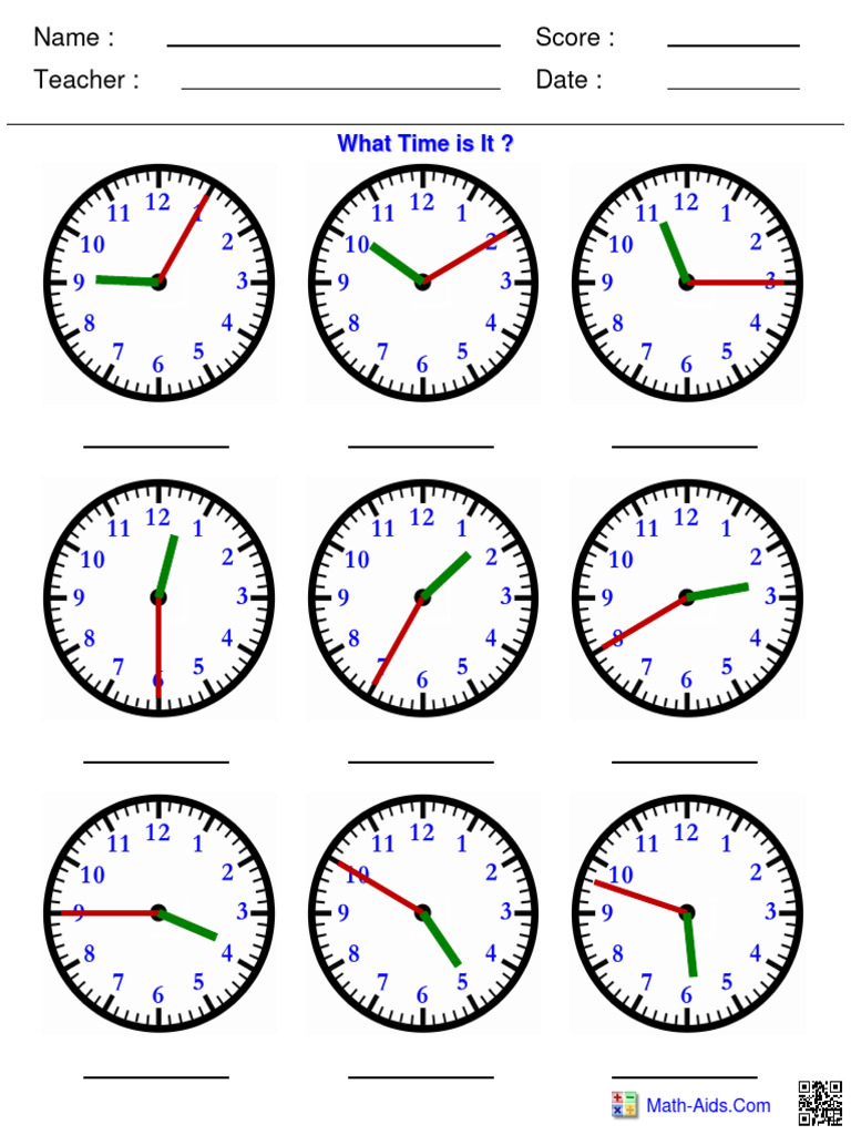 Telling Time 1 | PDF