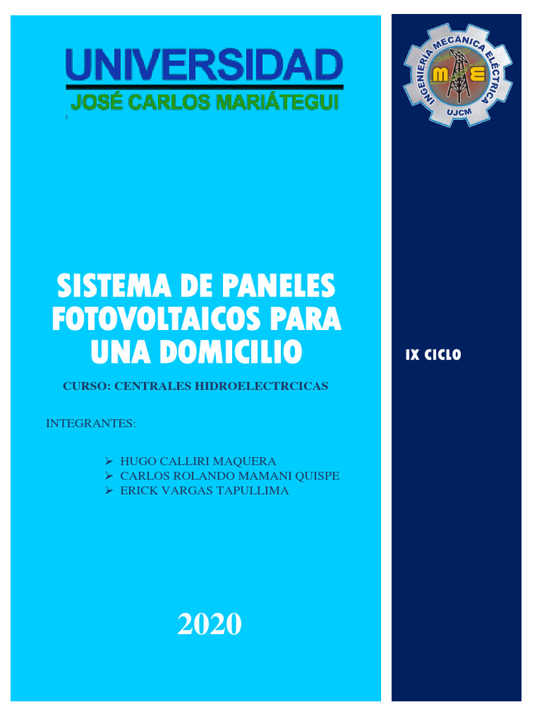 Trabajo de Paneles | PDF | Energía solar | Panel solar