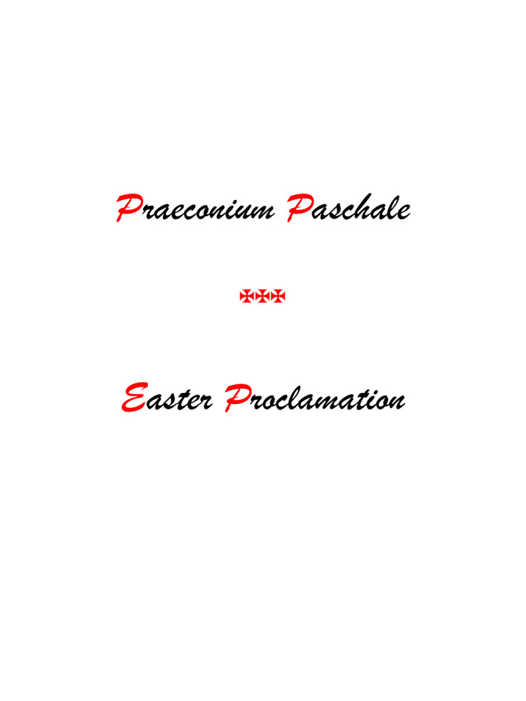 Easter Proclamation Overview | PDF | Western Christianity | Catholic ...