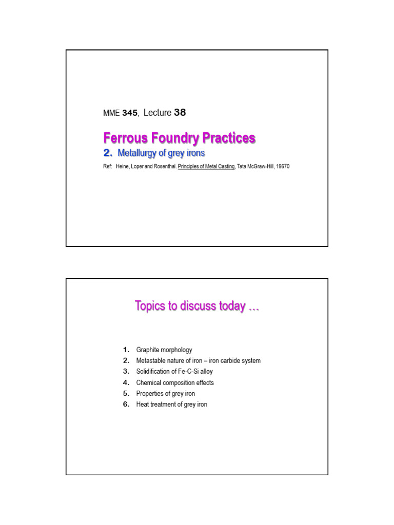 Lec 38 - Metallurgy of Grey Irons | PDF | Heat Treating | Materials