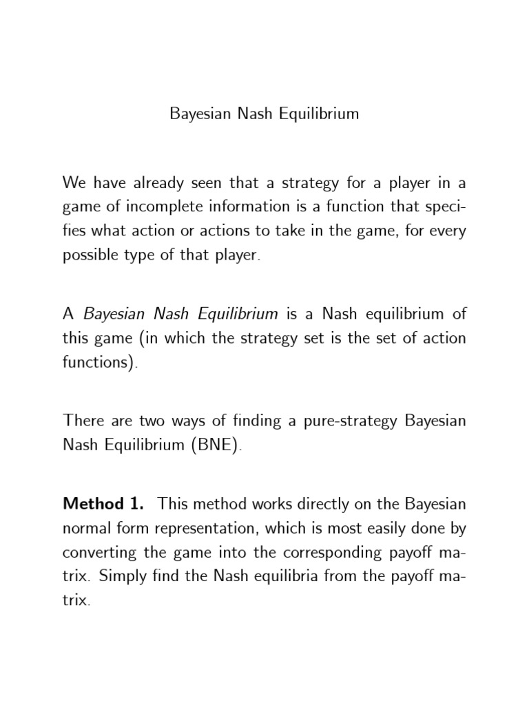 Bayesian Nash Equilibrium Examples | PDF | Auction | Mathematical And Quantitative Methods ...