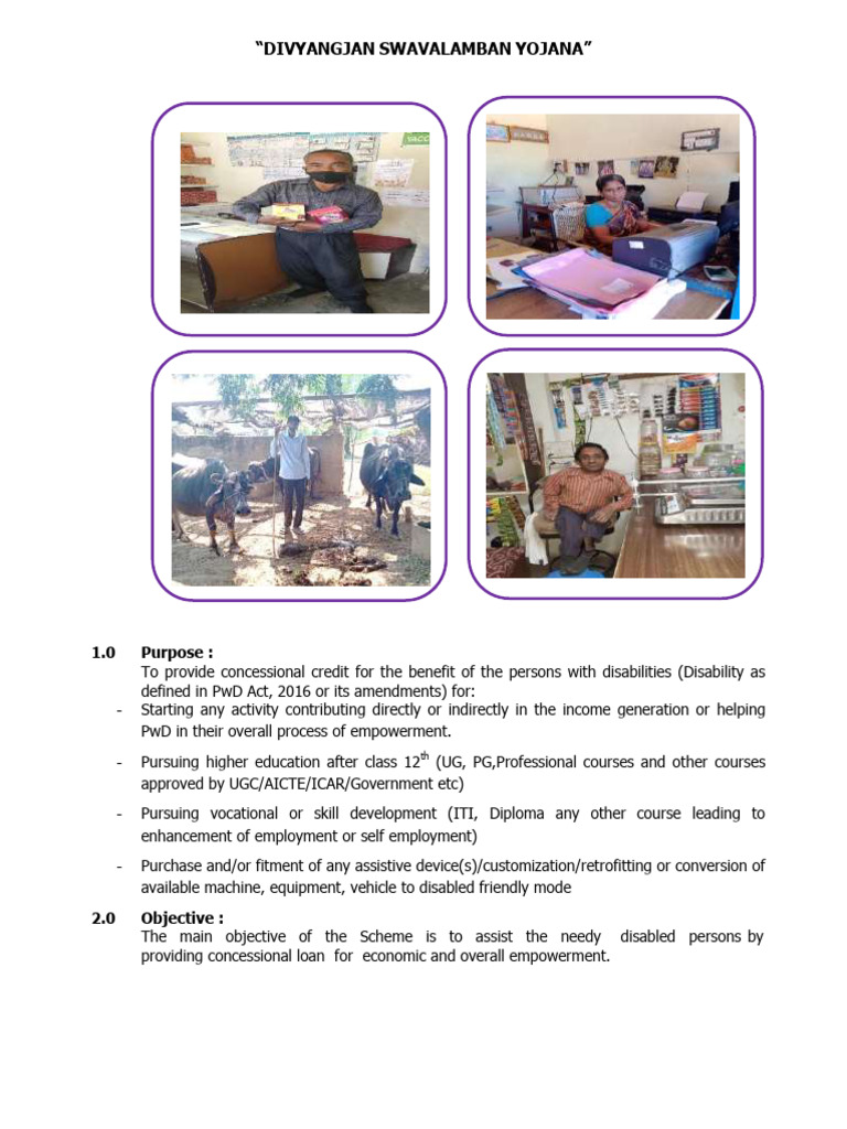 Divyangjan Swavalamban Yojana | PDF | Loans | Interest Divyangjan Swavalamban Yojana | PDF | Loans | Interest
