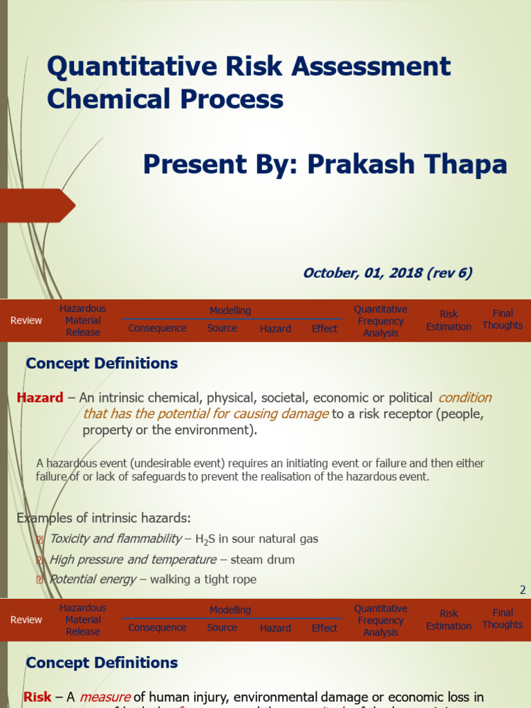 Chemical Process Risk Assessment | PDF | Explosion | Risk