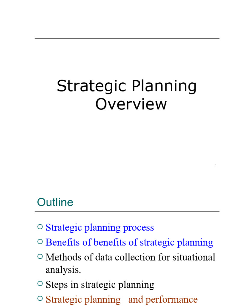 Strategic Planning Process Overview | PDF | Strategic Planning | Swot ...