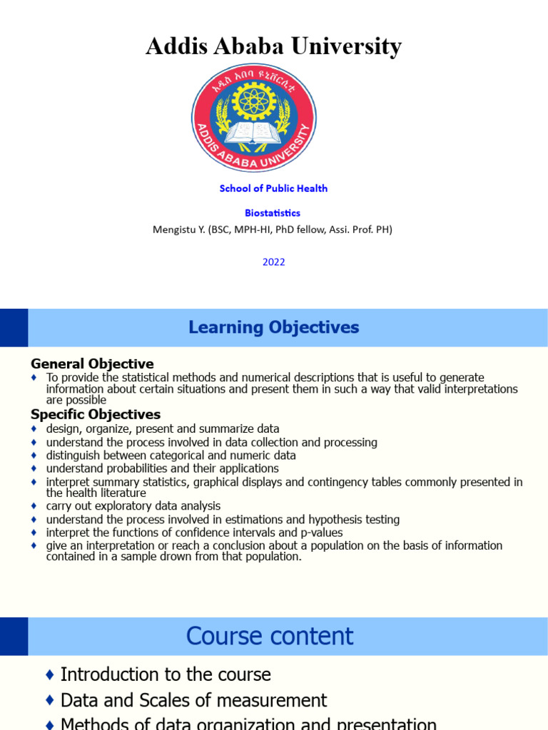 1 Introduction To Biostatistics Pdf Level Of Measurement Statistics
