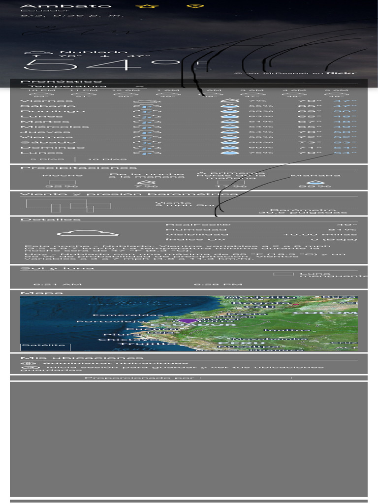 Ambato, Ecuador - Pronóstico Del Tiempo Mapas Noticias Yahoo Clima | PDF | Peligros Naturales ...