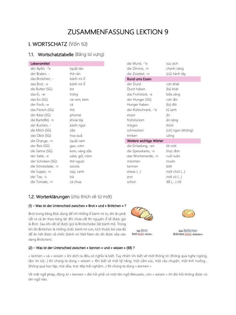 Zusammenfassung Lektion 9 | PDF
