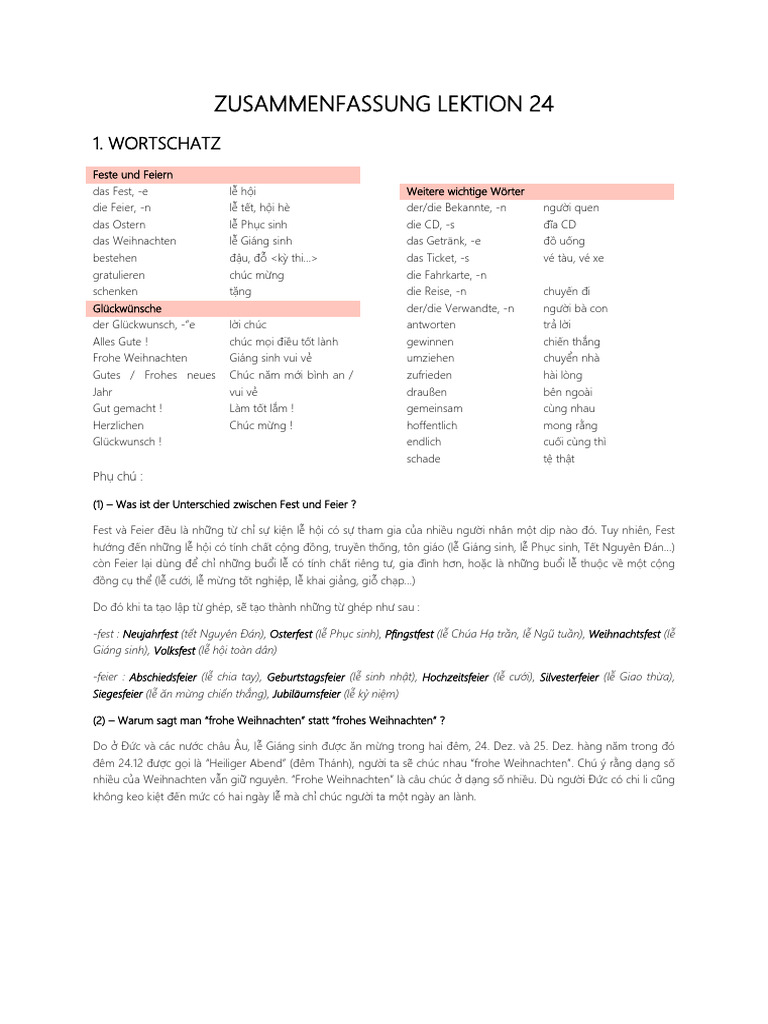Zusammenfassung Lektion 24 | PDF