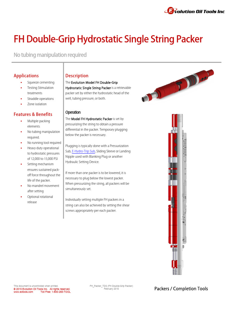 FH - Packer - Tds FH Double-Grip Packer | Download Free PDF | Casing ...
