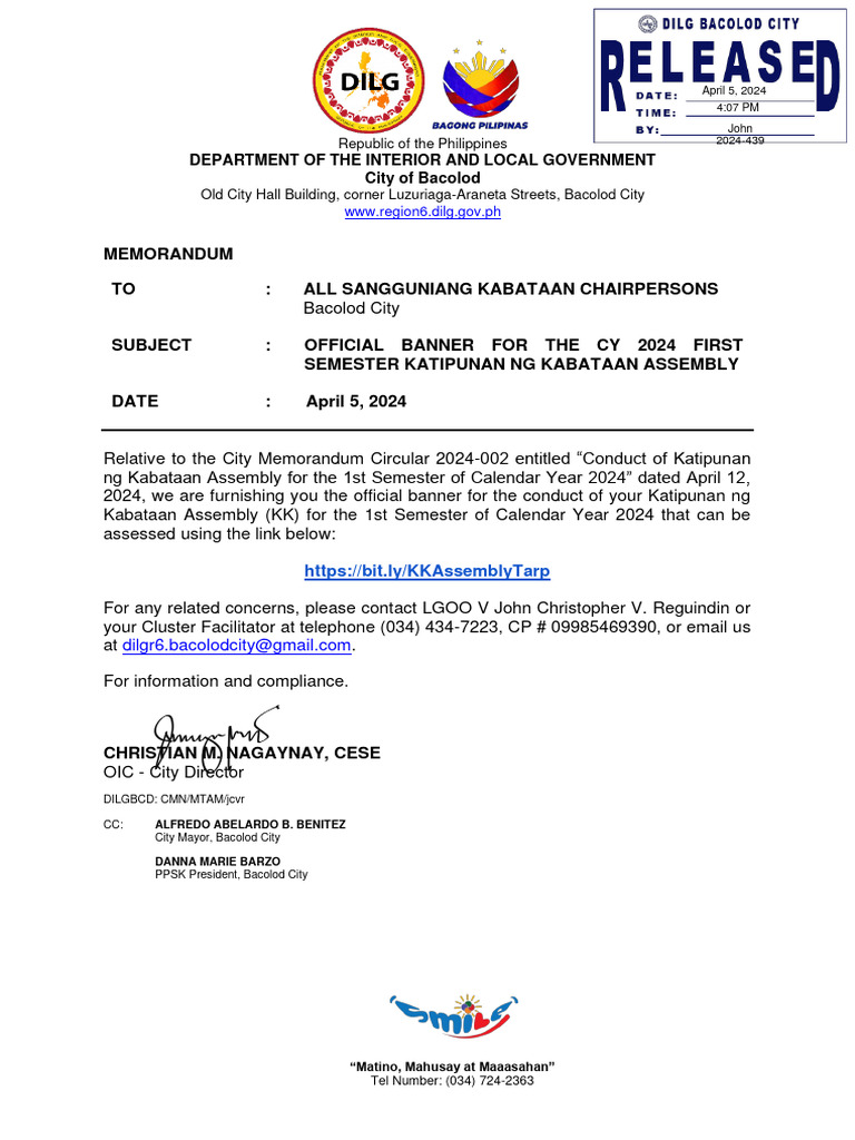 2024 - 439 - Official Banner For KK Assembly 2024 | PDF