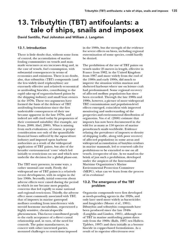 13 Tributyltin TBT Antifoulants A Tale o | PDF | Science & Mathematics