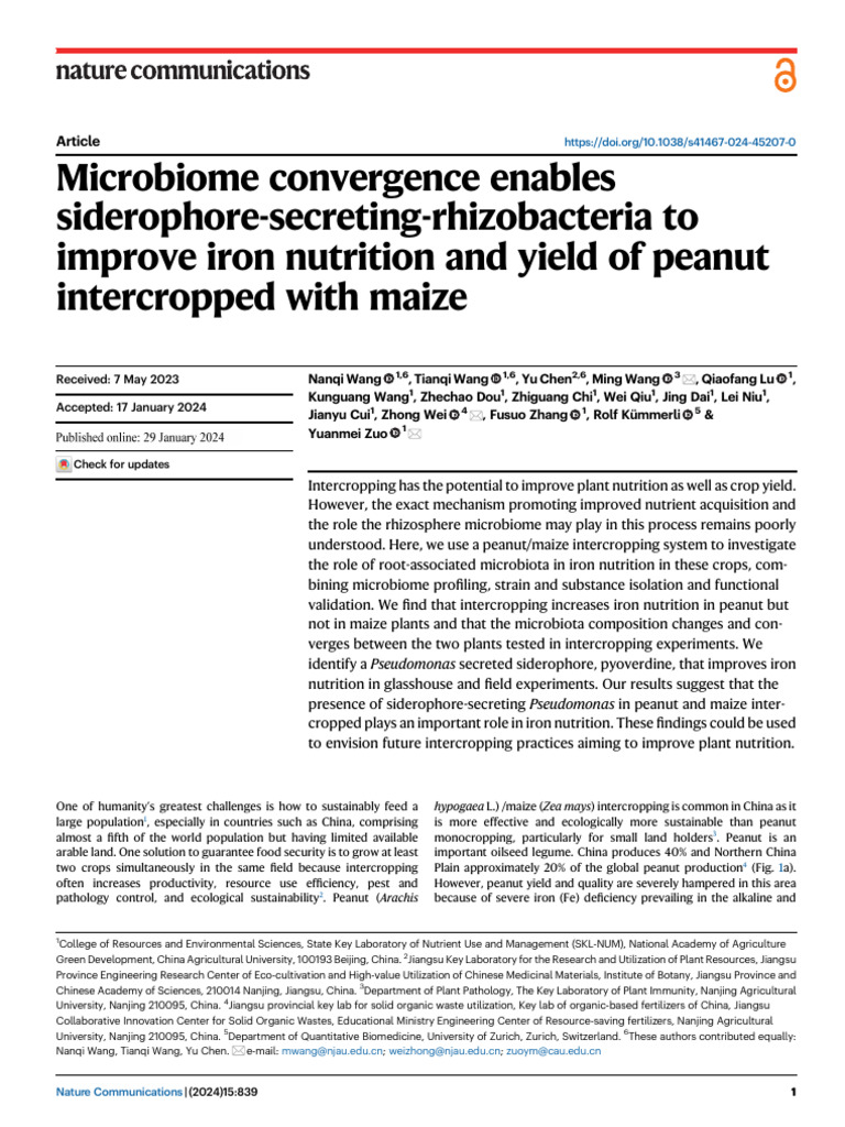 Microbiome Convergence Enables Siderophore-Secreting-Rhizobacteria To ...