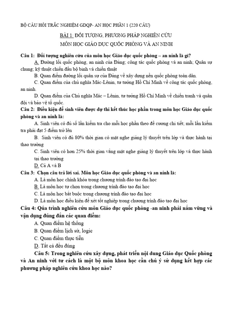 BỘ CÂU HỎI TN thi HP 1 VLU 2021xong | PDF