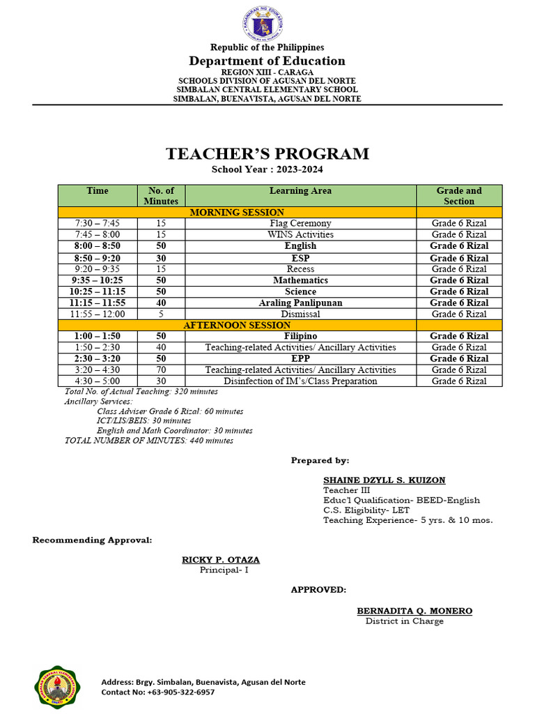 Teachers Program 2022 2023 | PDF