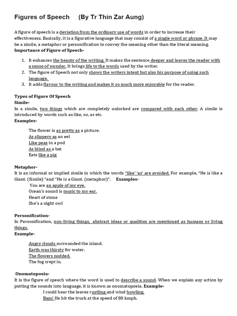 Figure of Speech (Sec-1) | PDF | Proverb | Metaphor