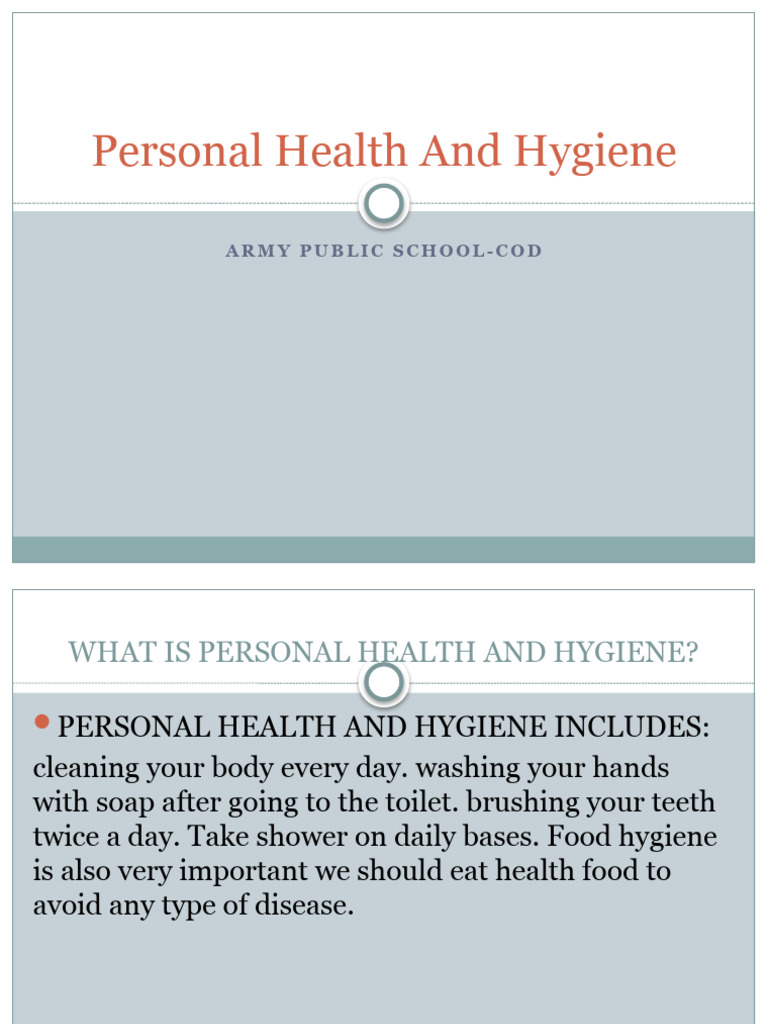 Personal Hygiene | PDF