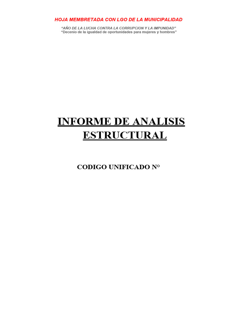 Informe de Analisis Estructural | PDF | Hormigón | Albañilería