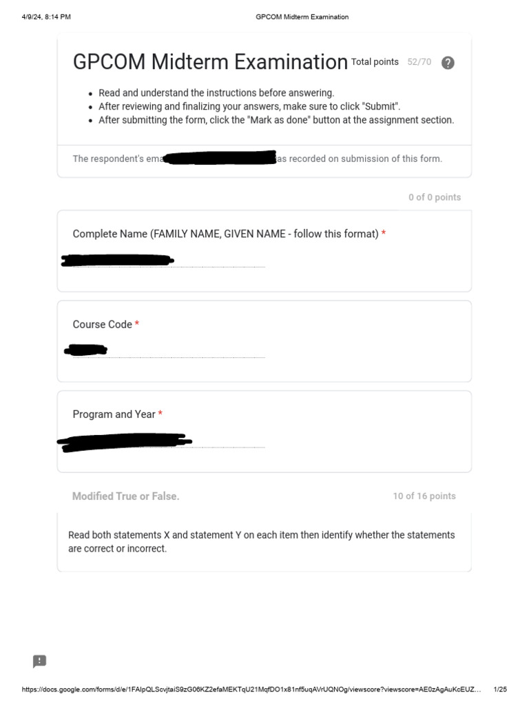 GPCOM Midterm Exam Overview | PDF | Human Communication