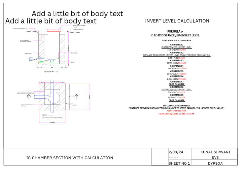 IC Chamber Invert Level Calculations | PDF | Building Materials ...