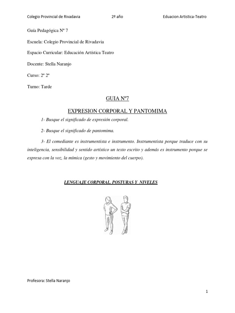 Expresión Corporal y Pantomima | PDF