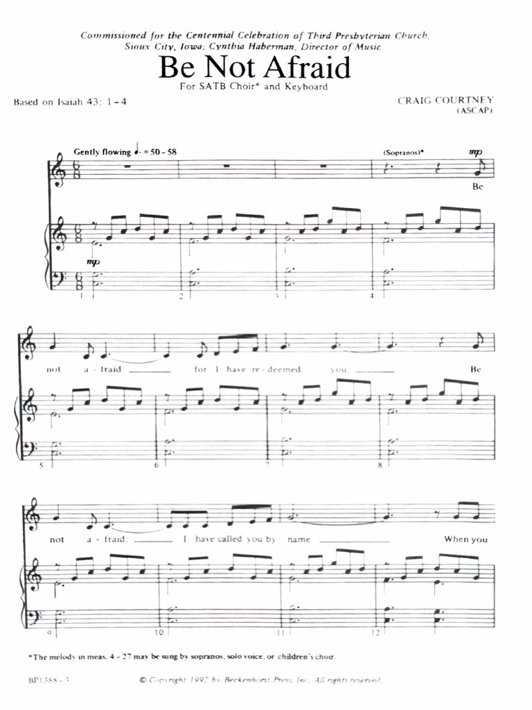 Be Not Afraid - Craig Courtney - Piano Sheet | PDF | Musical Compositions | Musical Notation