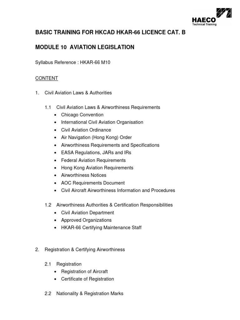 Haeco Hkar 66 b1 m10 Notes PDF | PDF | Aircraft | Aerospace