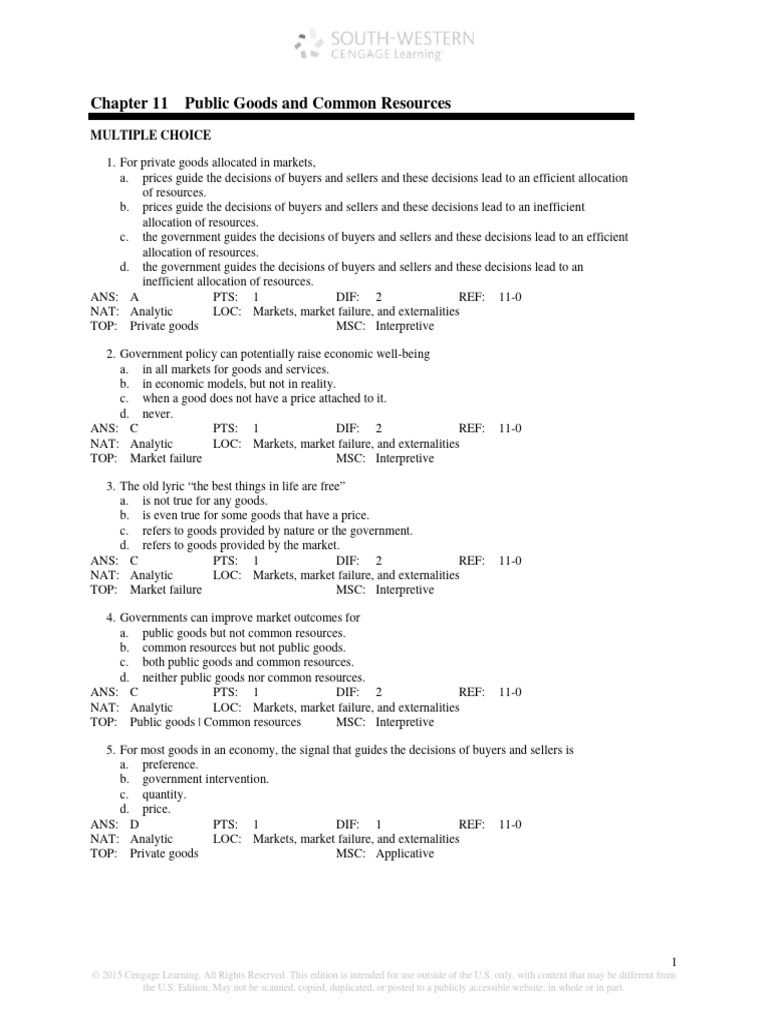 Mankiw TB - Ch11 | PDF | Externality | Market (Economics)