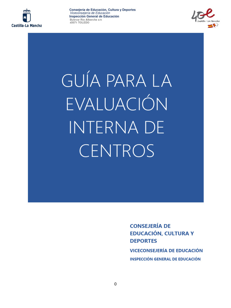 Guía de Asesoramiento para La Evaluación Interna de Centros | PDF | Evaluación | Maestros