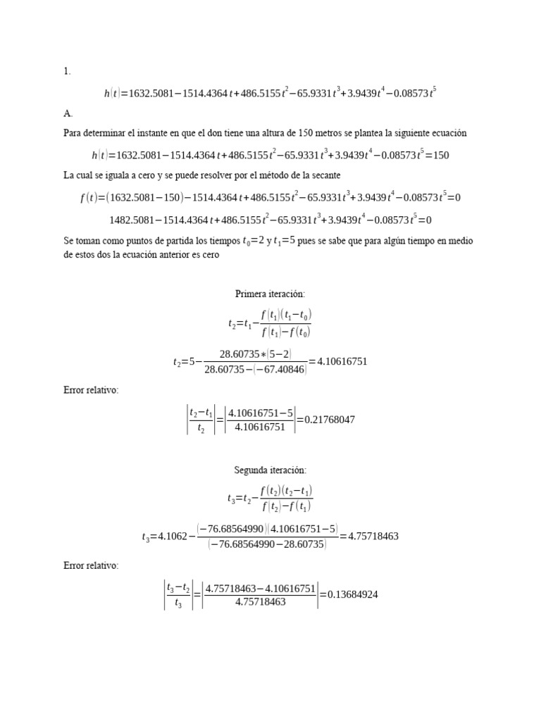 Metodos Numericos Entrega Semana 4 | PDF | Ecuaciones | Matemáticas Aplicadas