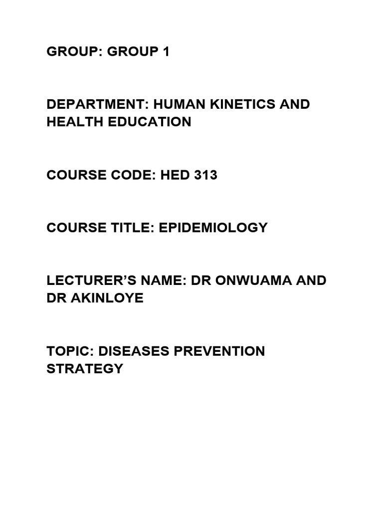 Hed 313 - Epidemiology-1 | PDF | Preventive Healthcare | Health Care