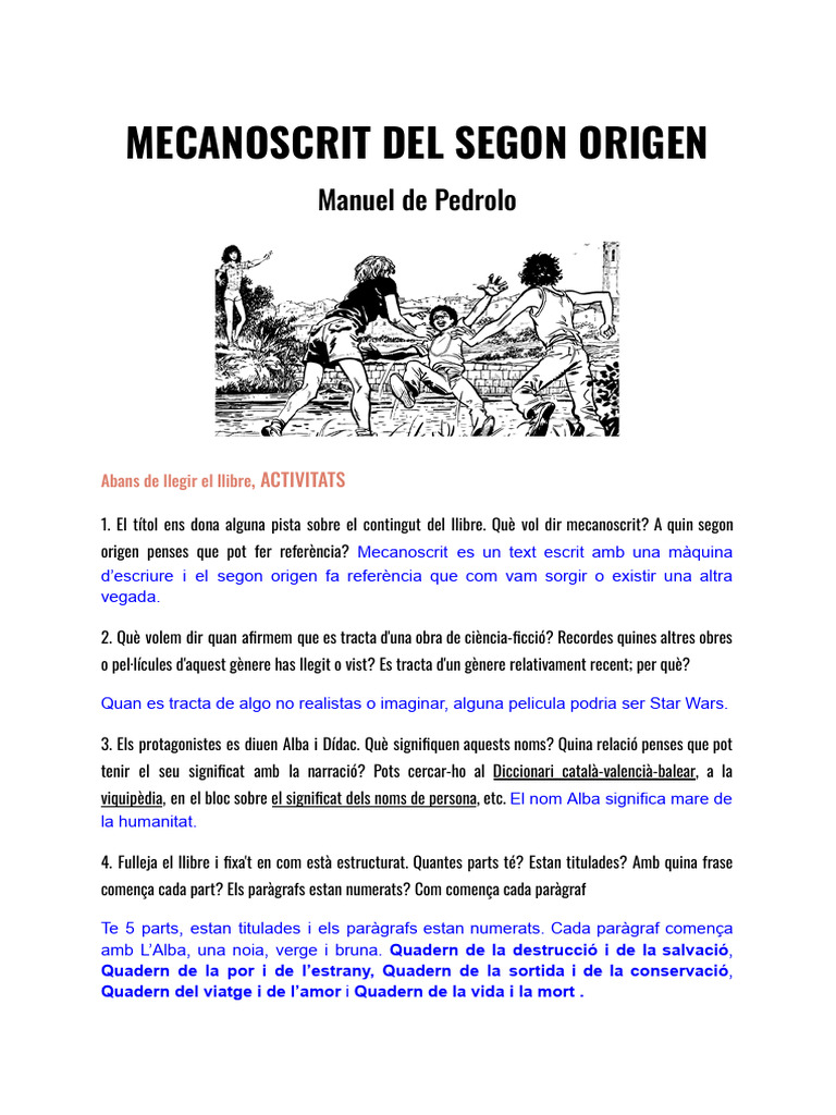 Mecanoscrit Segon Origen Fitxa | PDF