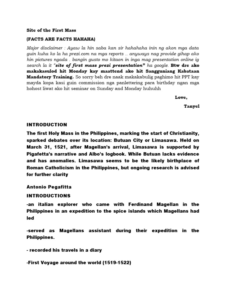 Site of the First Mass | PDF