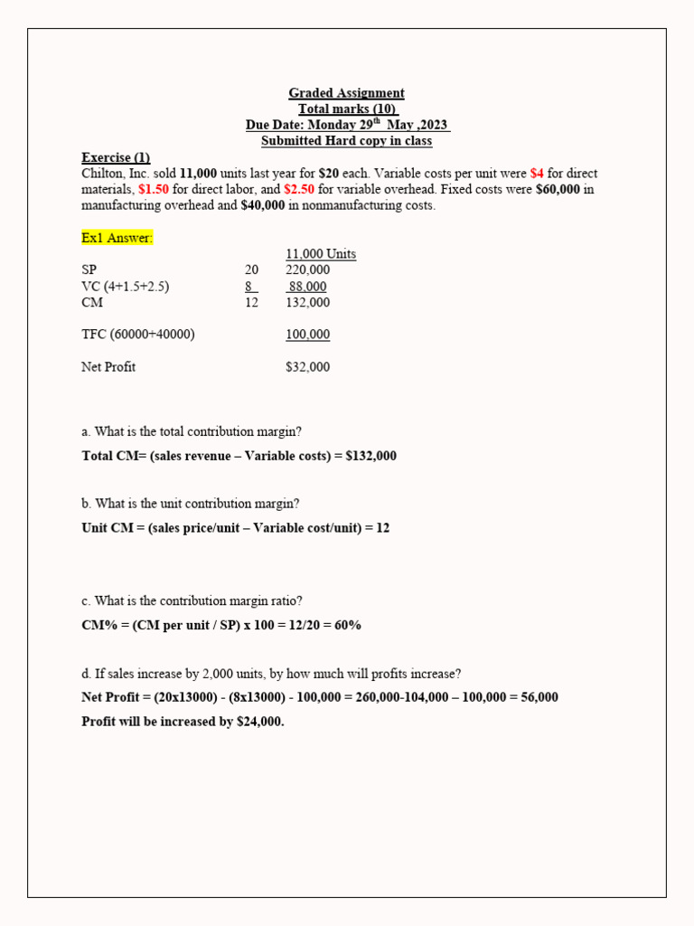 Assignment 3 - Management Accounting | PDF | Economies | Business Economics
