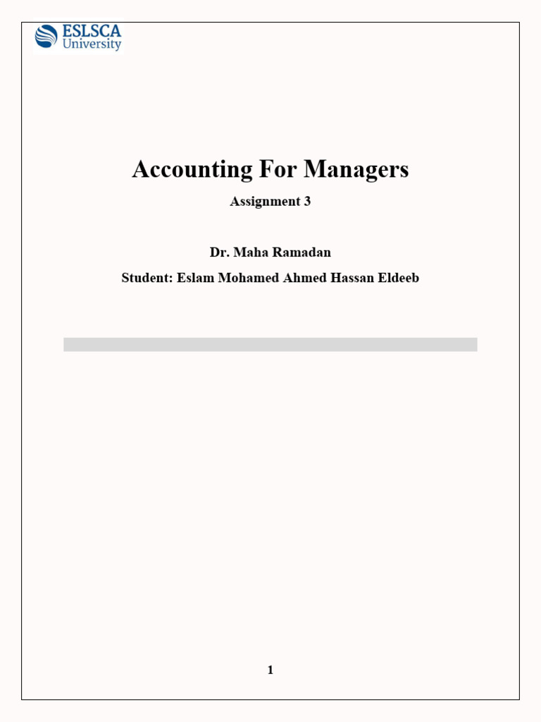 Assignment 3-1 - Management Accounting | PDF | Financial Economics ...
