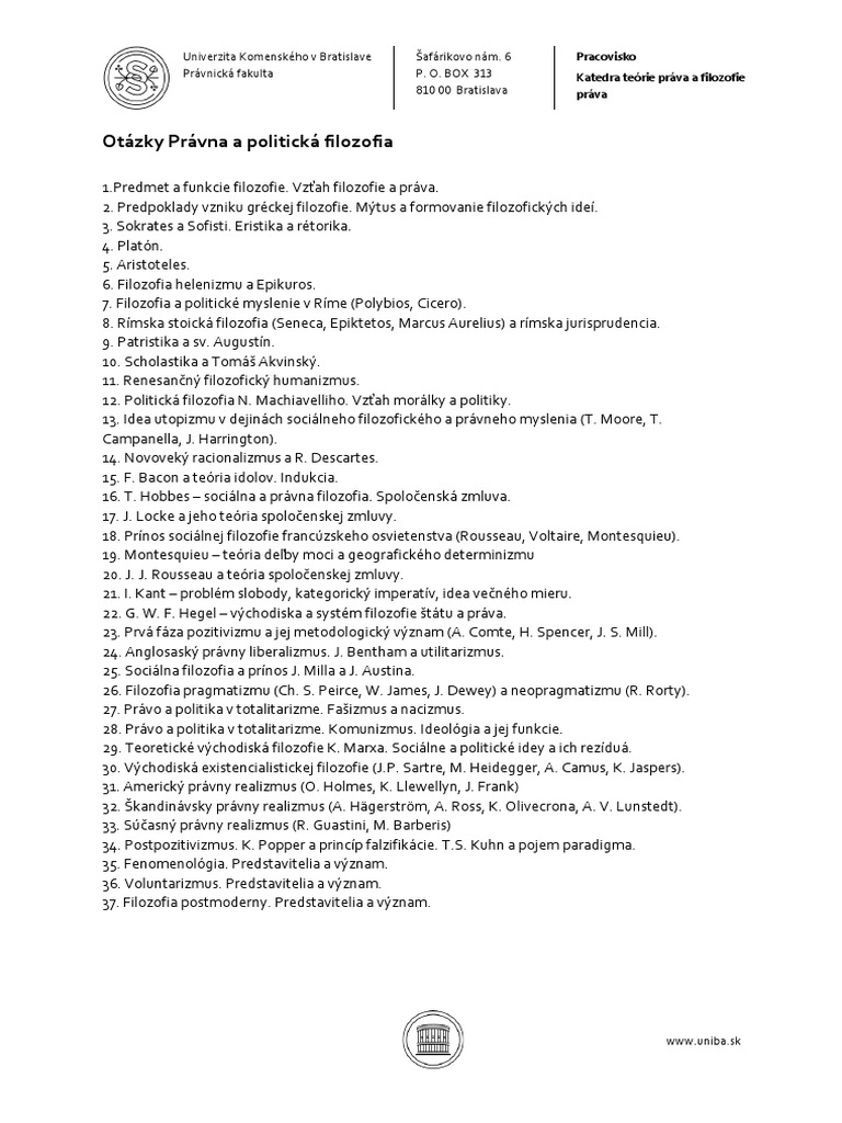 Právna A Politická Filozofia | PDF