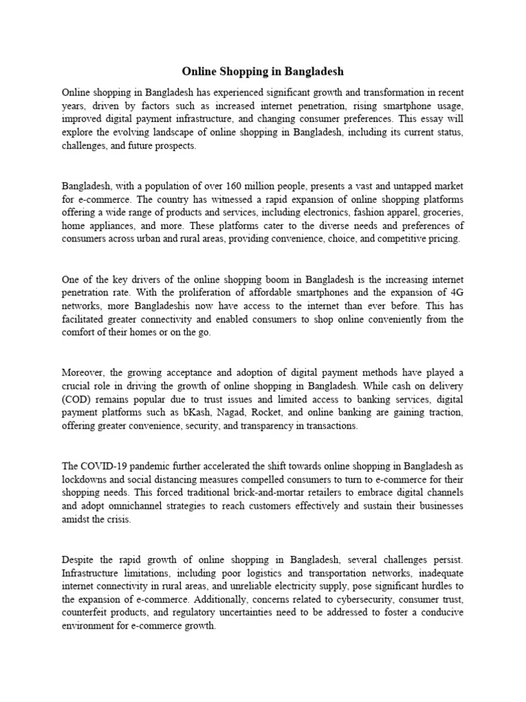 Online Shopping in Bangladesh | PDF | E Commerce | Online Shopping