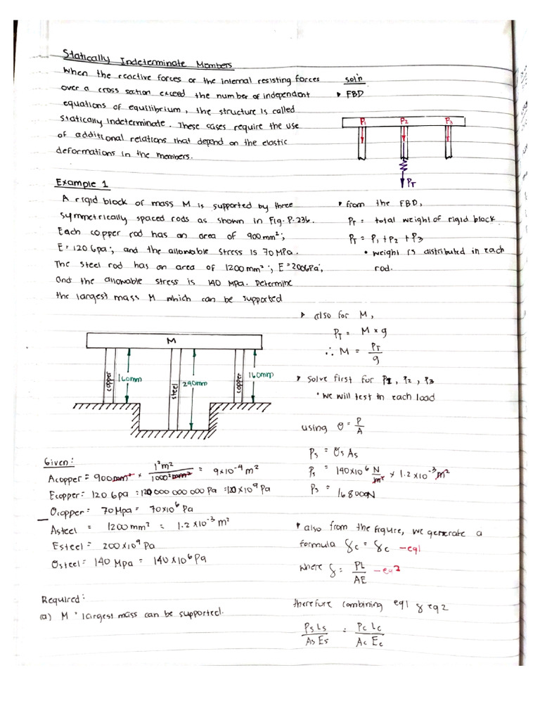 Part 6. Statically Indeterminate Members, Thermal Stress, And Examples ...