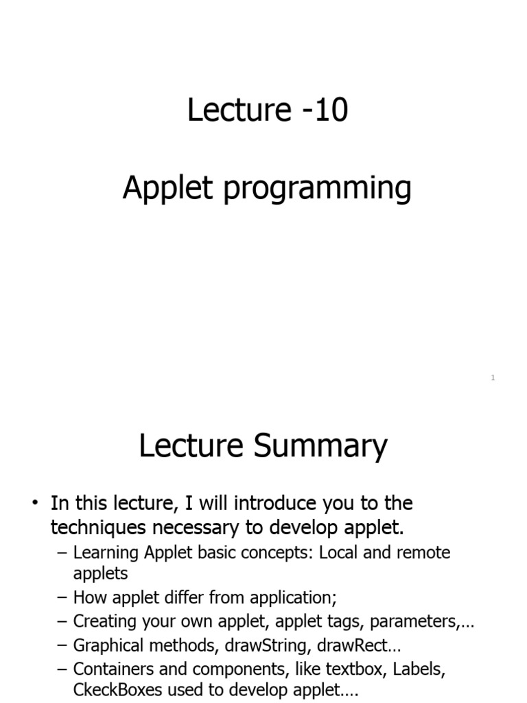 Applet programming | PDF | World Wide Web | Internet & Web