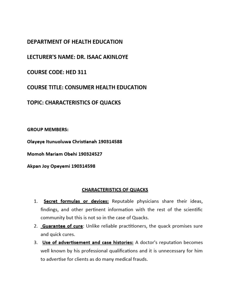 CONSUMER HEALTH EDUCATION 2 | PDF