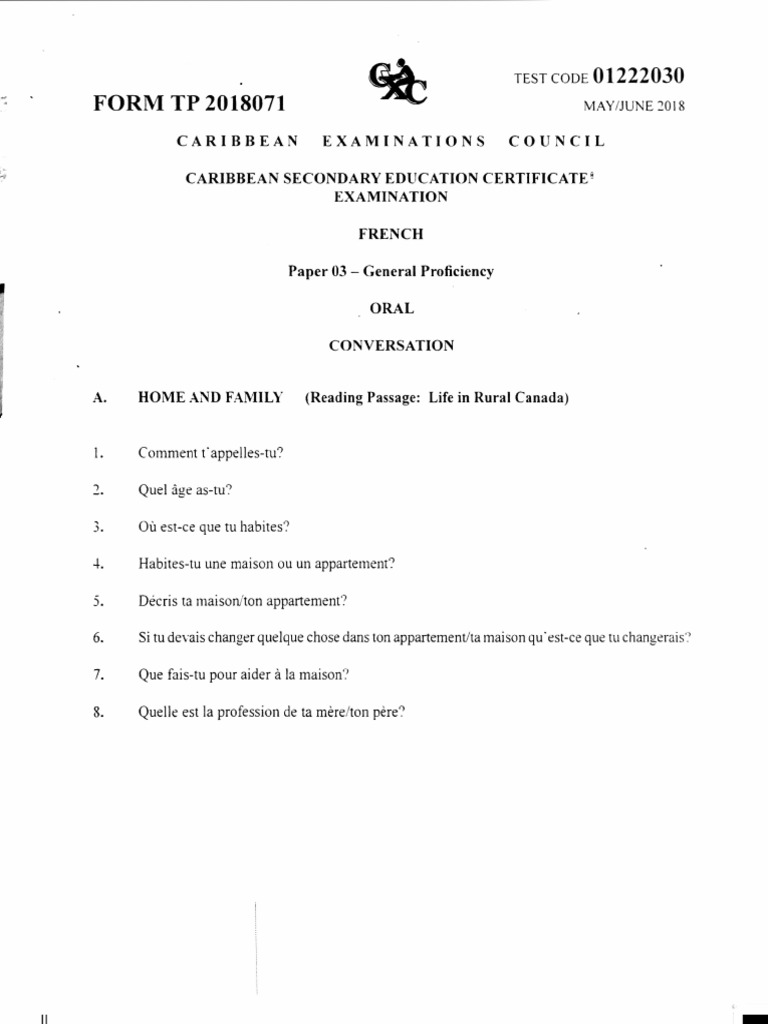 2018 Csec Paper 2 | PDF