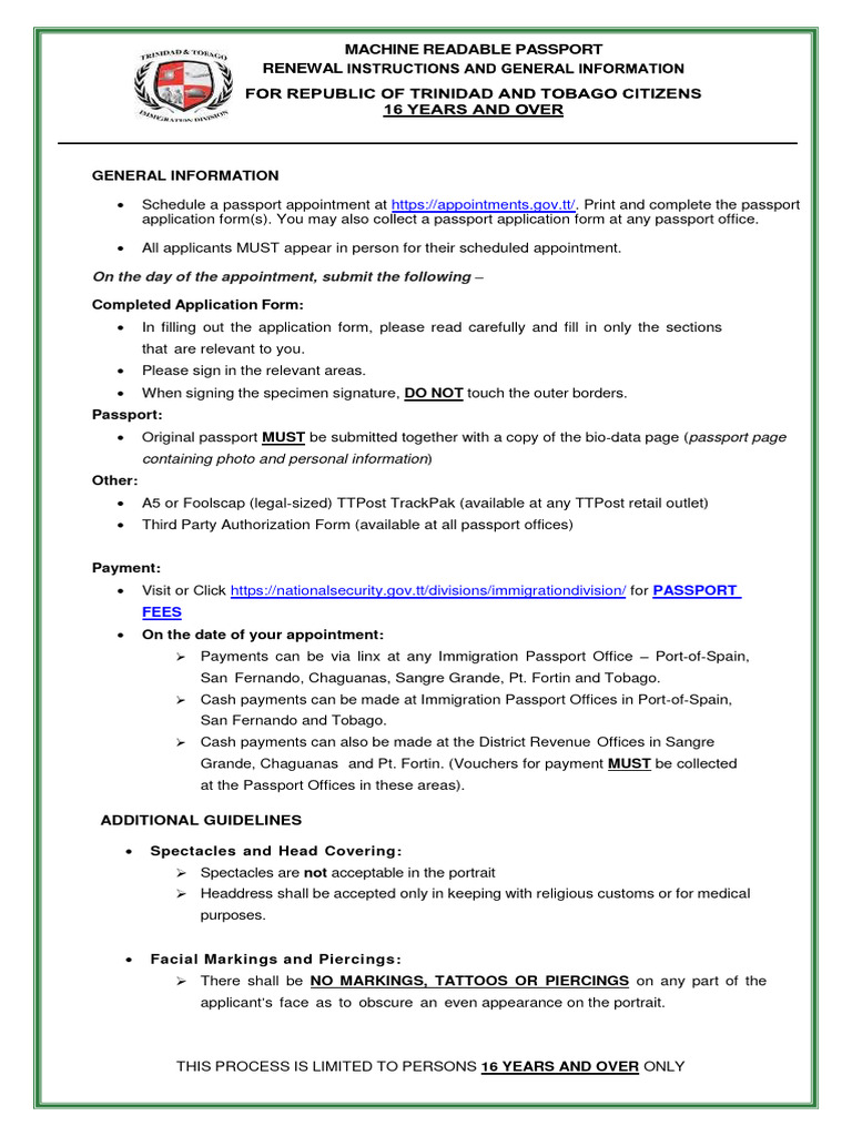 PASSPORT-RENEWAL-INSTRUCTIONS-Edited | PDF
