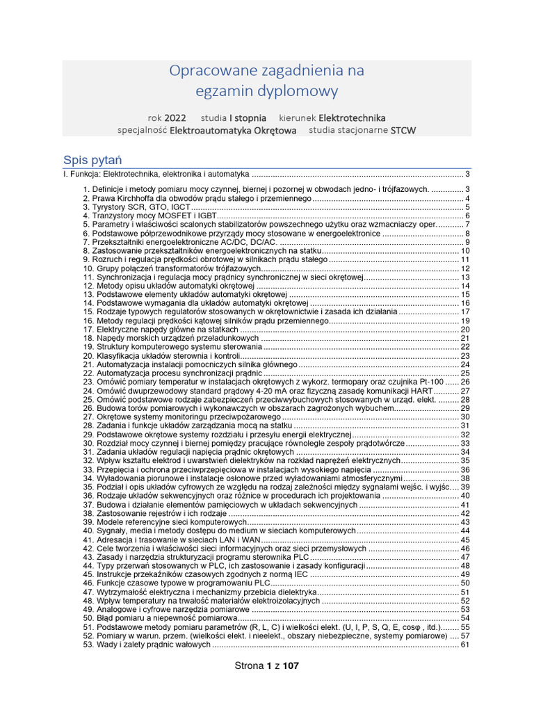 Opracowanie Pytania | PDF