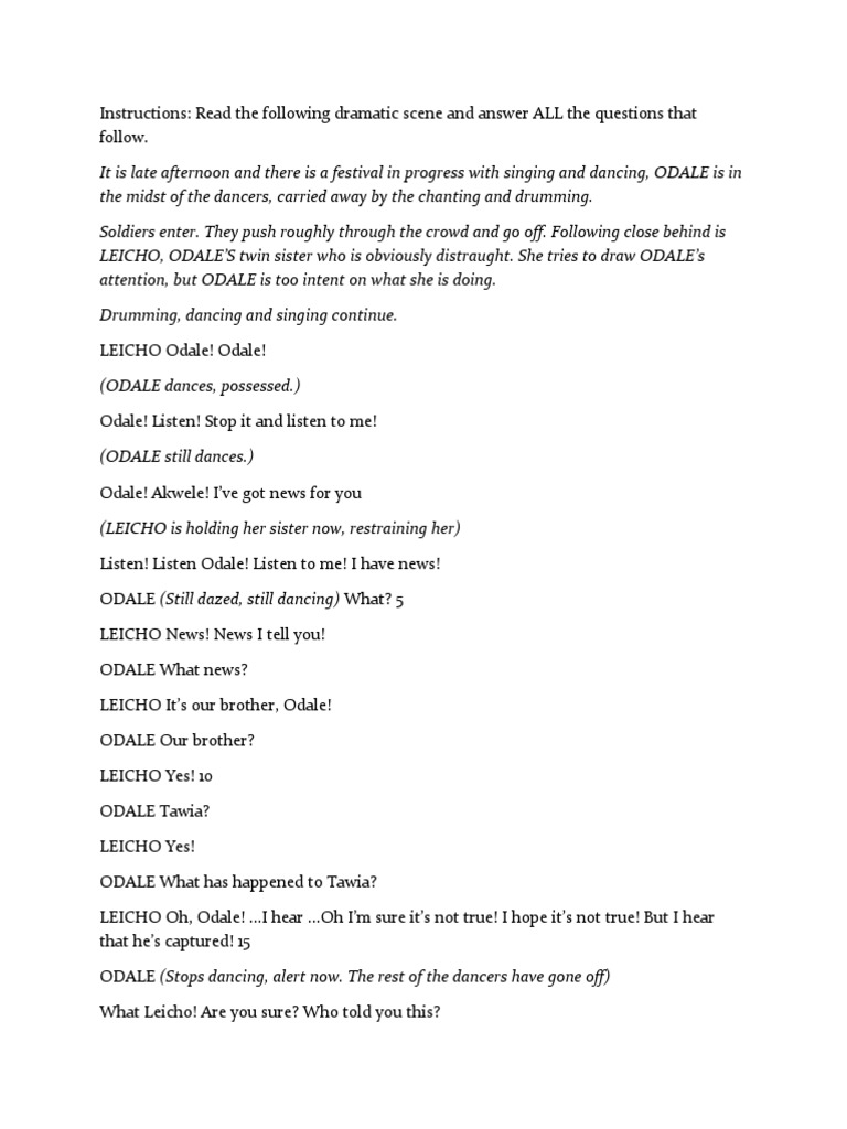 Drama worksheet | PDF