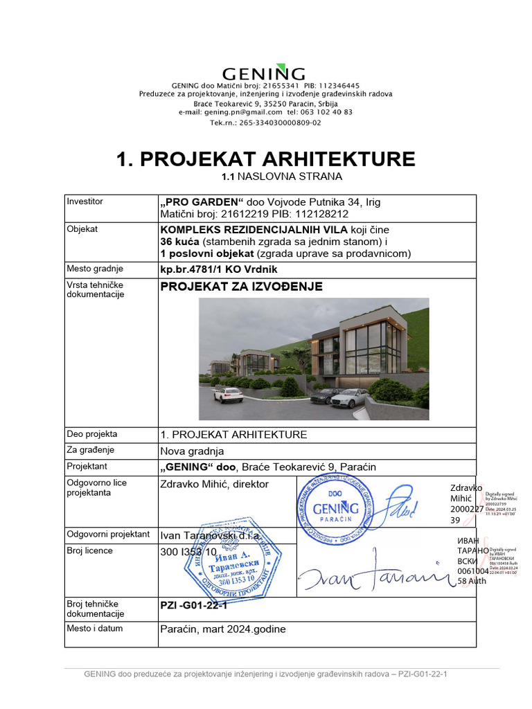 PZI-G01!22!1 Projekat Arhitekture P | PDF