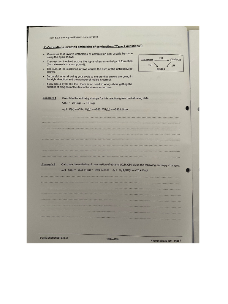 Enthalpy of Combustion | PDF