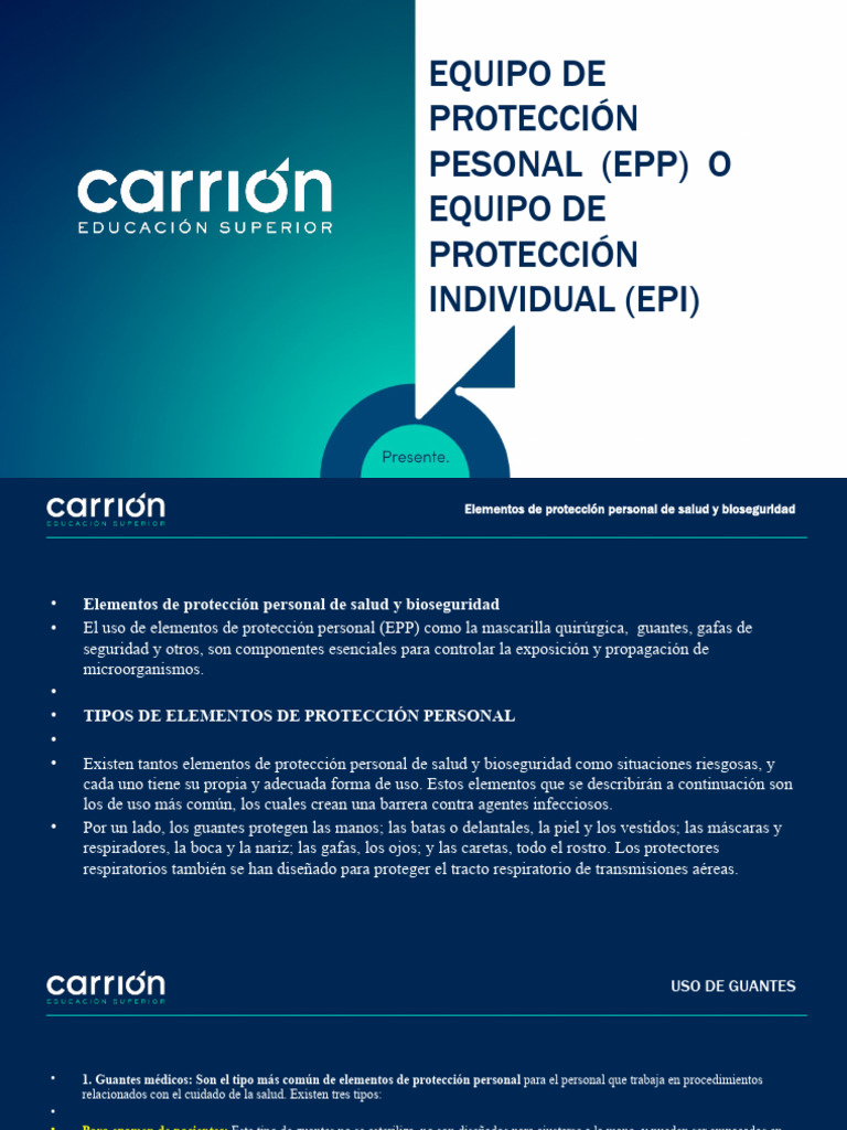 Guía de Uso de EPP en Salud | PDF | Esterilización (Microbiología)